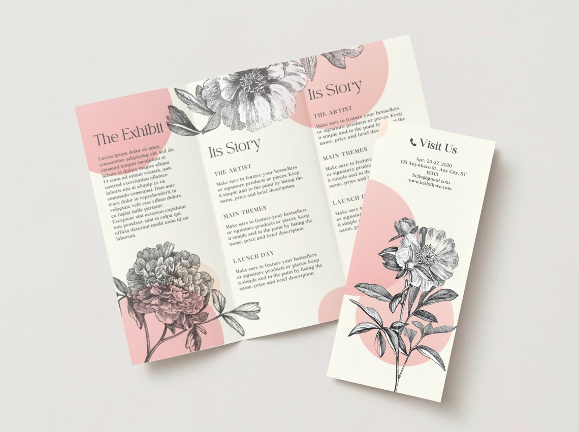Brochure Flower Trifold Brochure Small Business Cocktail Party ...