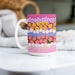 Oversized Colorful Boho Abstract Flower Ceramic Mug 15oz, Large Coffee ...