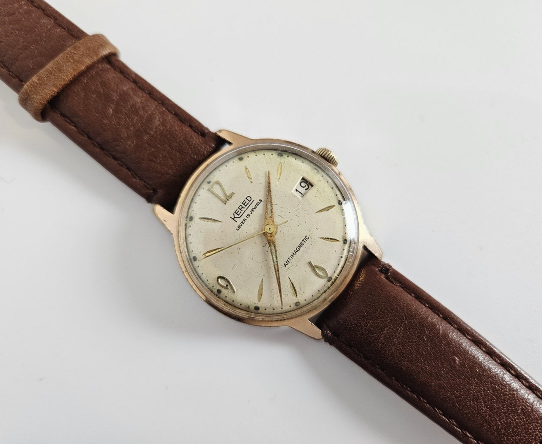 Gents Kered Lever 15 Jewels Anti-magnetic Mechanical Manual Wind up ...