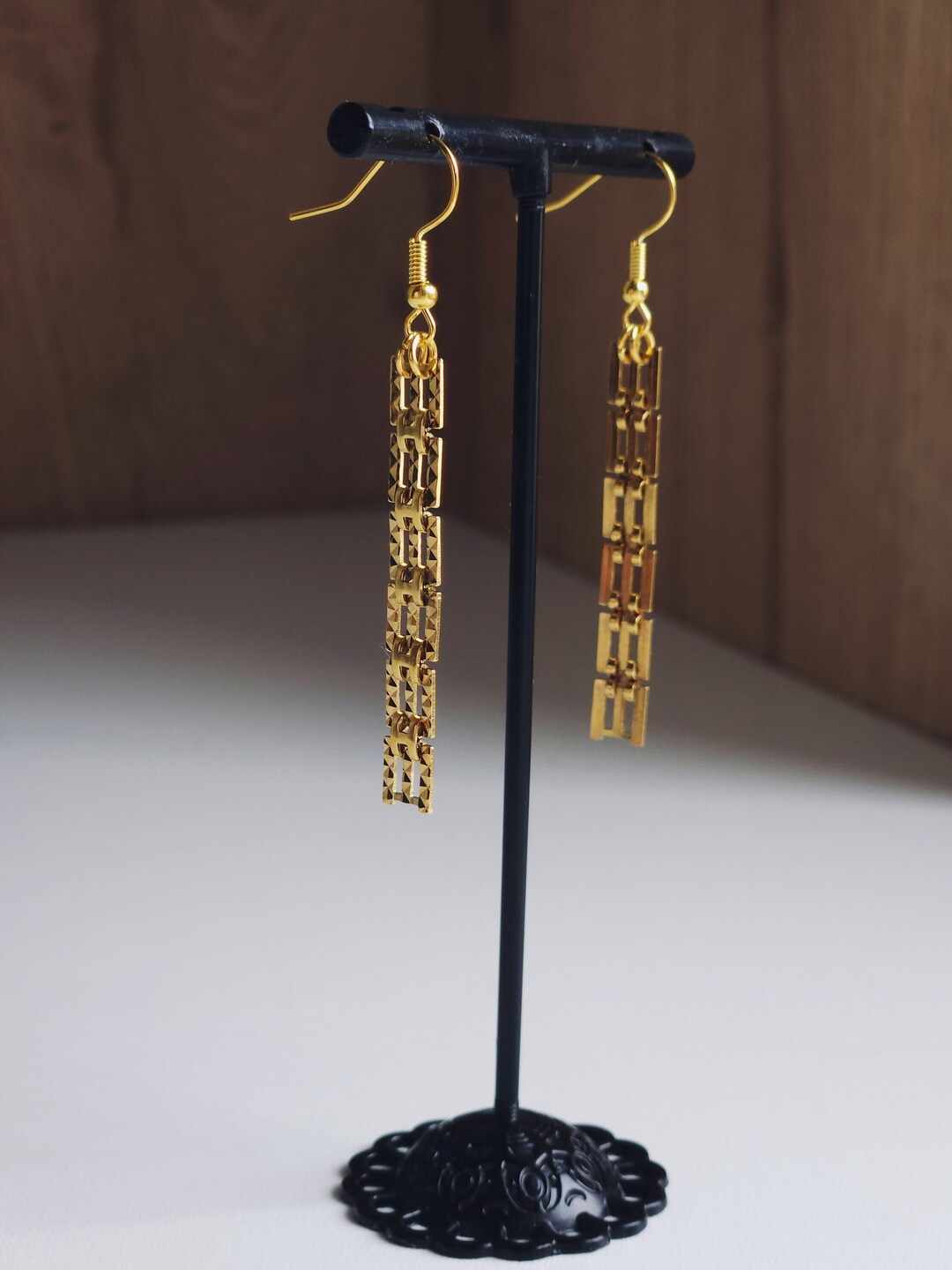 Artisanal Gold-toned Vintage Watch Strap Earrings - V. 1 - Etsy
