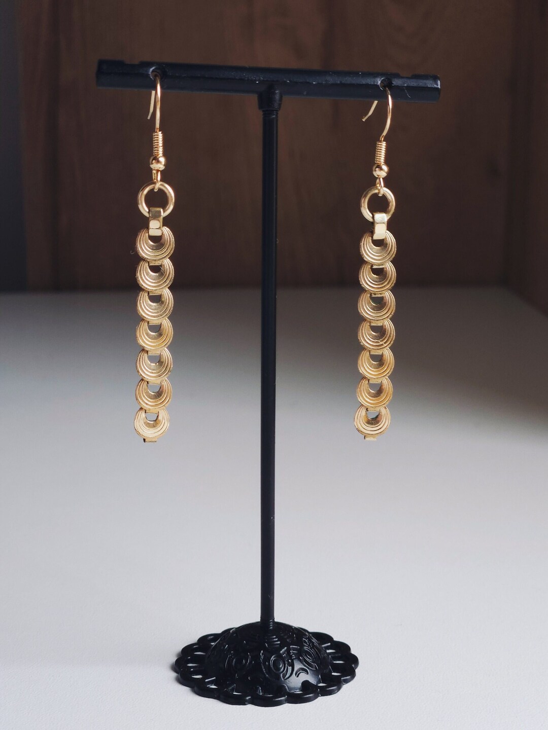 Artisanal Gold-toned Vintage Watch Strap Earrings - V. 4 - Etsy