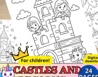 unicorn princess castle coloring pages