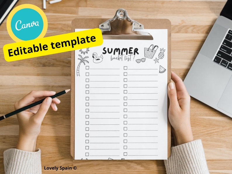 Summer Bucket List Printable, Summer Activities Checklist, Instant ...