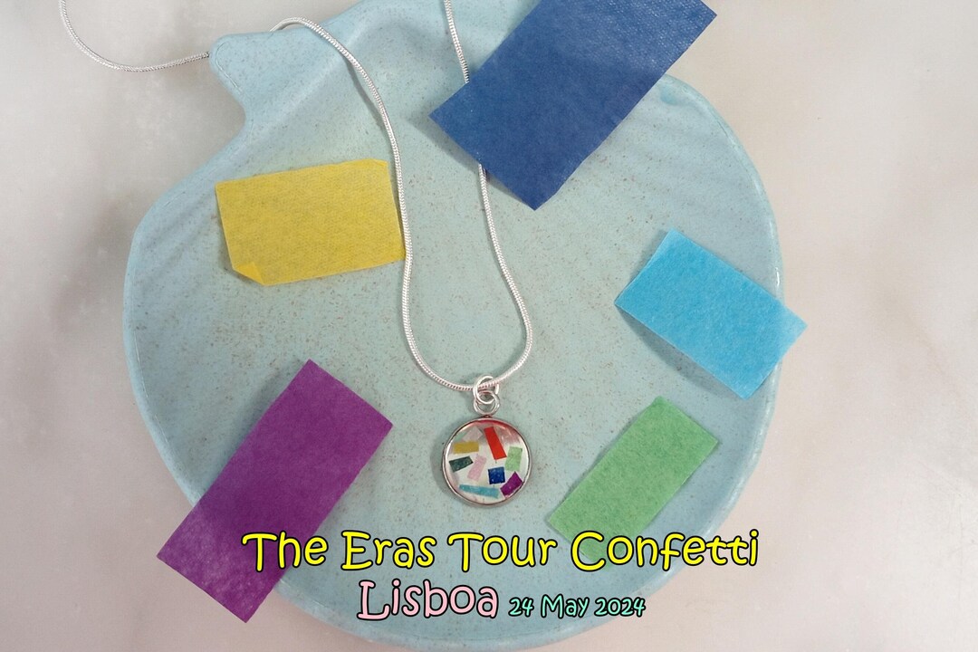 Eras Confetti Necklace, Resin Pendant With Real Confetti Preserved ...