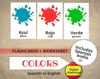 Educational Flashcards Colors Flashcards Color Flashcards - Etsy