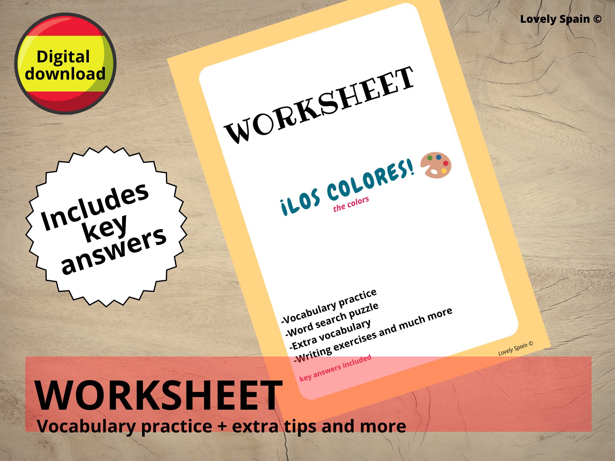 Spanish Colors Flashcards Printable, Learn Spanish, Spanish Worksheet ...