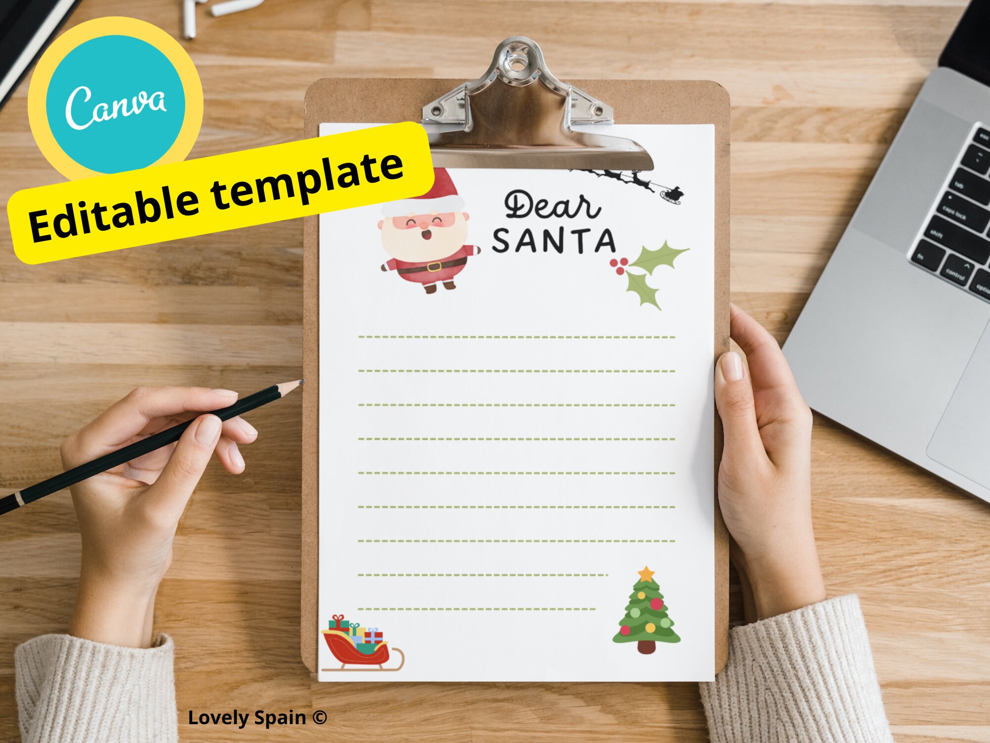 EDITABLE BUNDLE Letter From Santa + Nice List Certificate, Editable ...