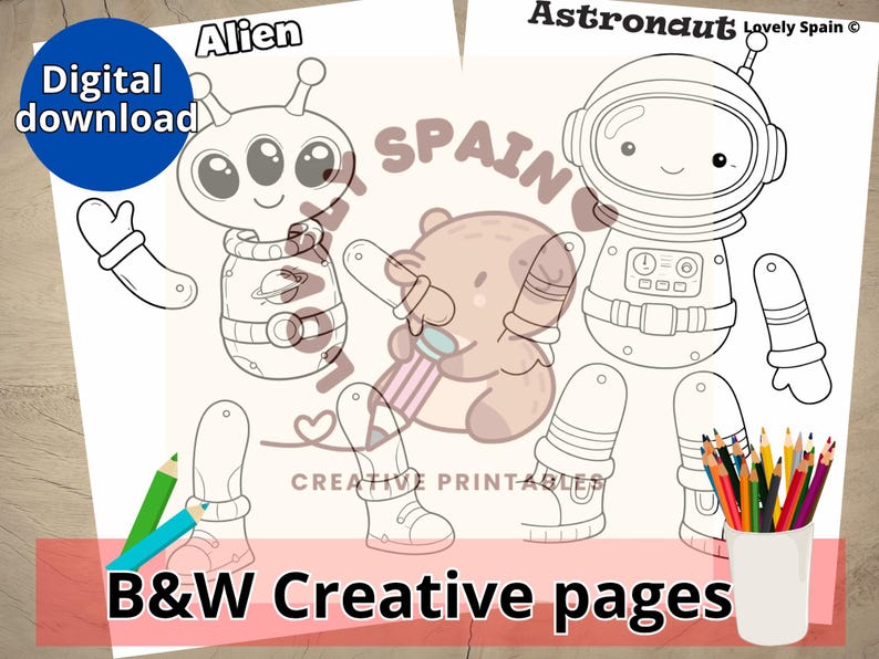 Space Puppet Printable Bundle for Kids, Astronaut Alien Rocket Moon ...