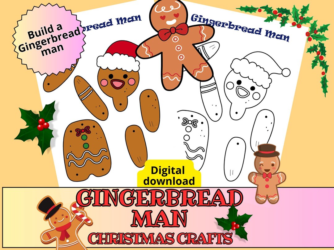 Gingerbread Man Articulated Puppet, Gingerbread Man Craft for Kids ...