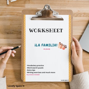 Spanish Family Members Flashcard Printable, Spanish Worksheet for ...