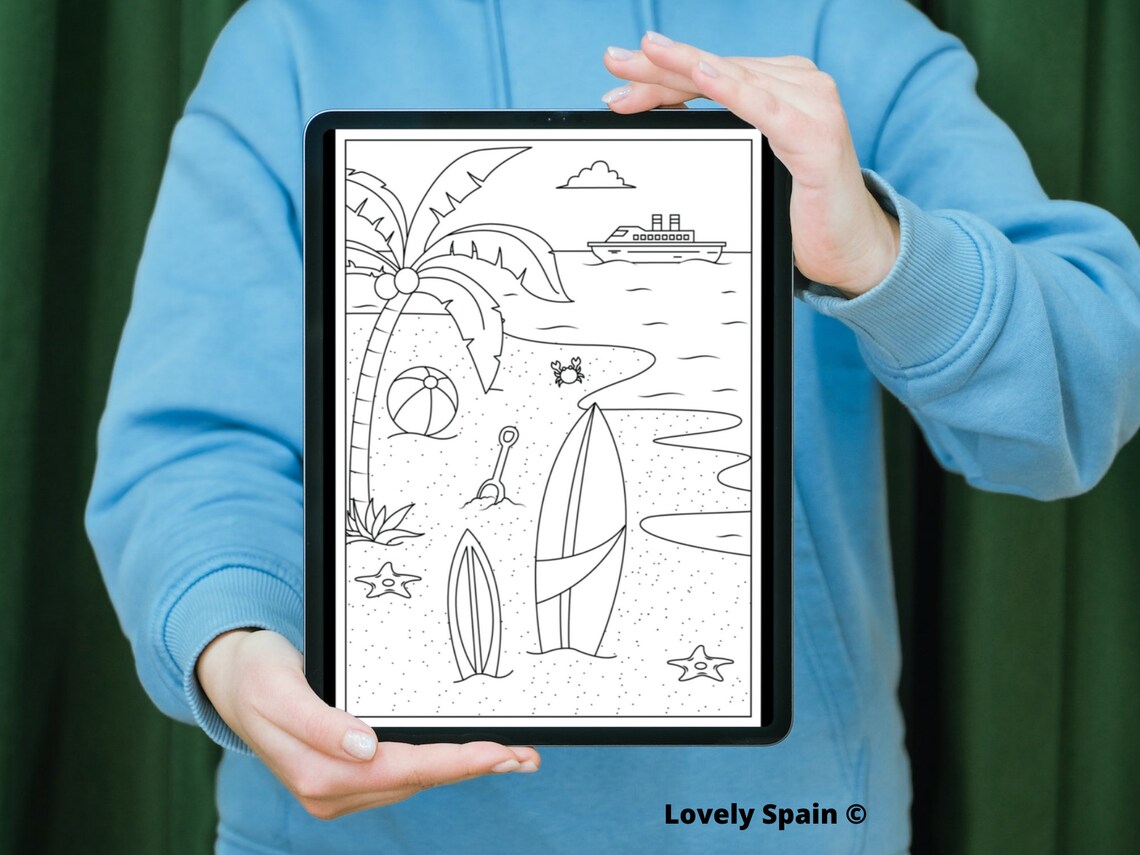 25 Summer Coloring Pages for Kids, Summer Printables, Beach Coloring ...