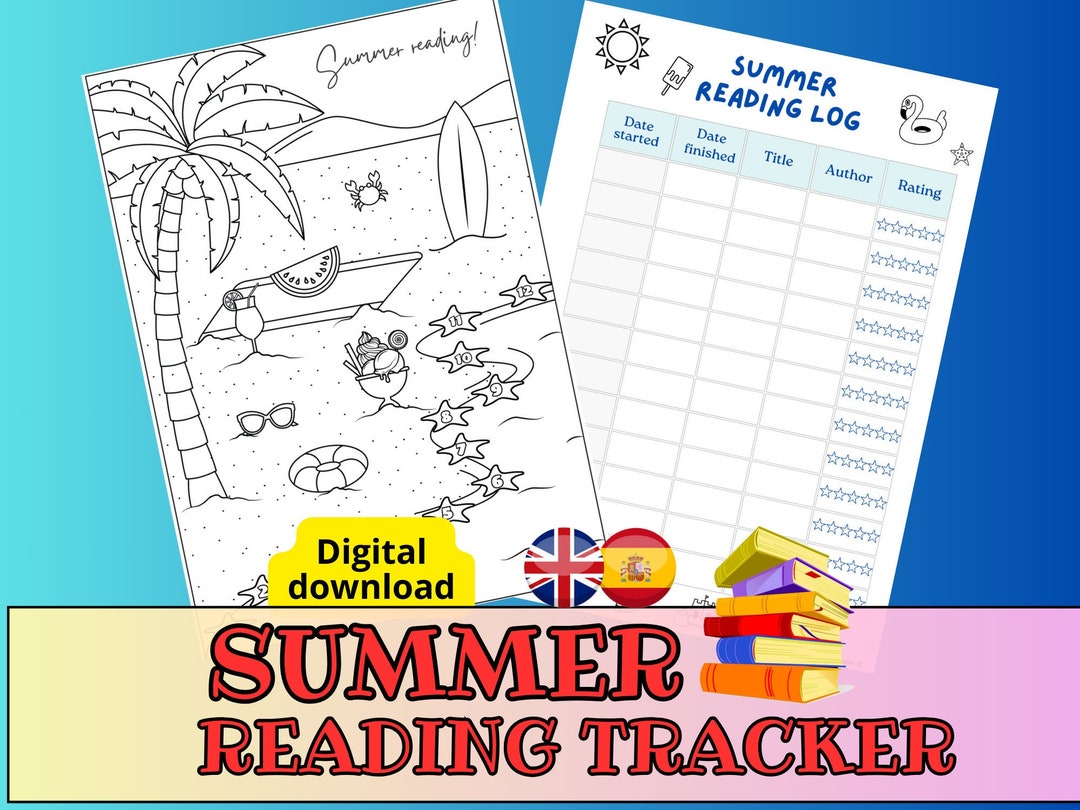 Summer Reading Printable for Kids, Reading Tracker for Children, Summer ...