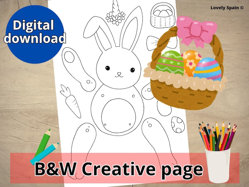 Printable Easter Bunny Craft for Kids, Easter Rabbit Articulated Puppet ...