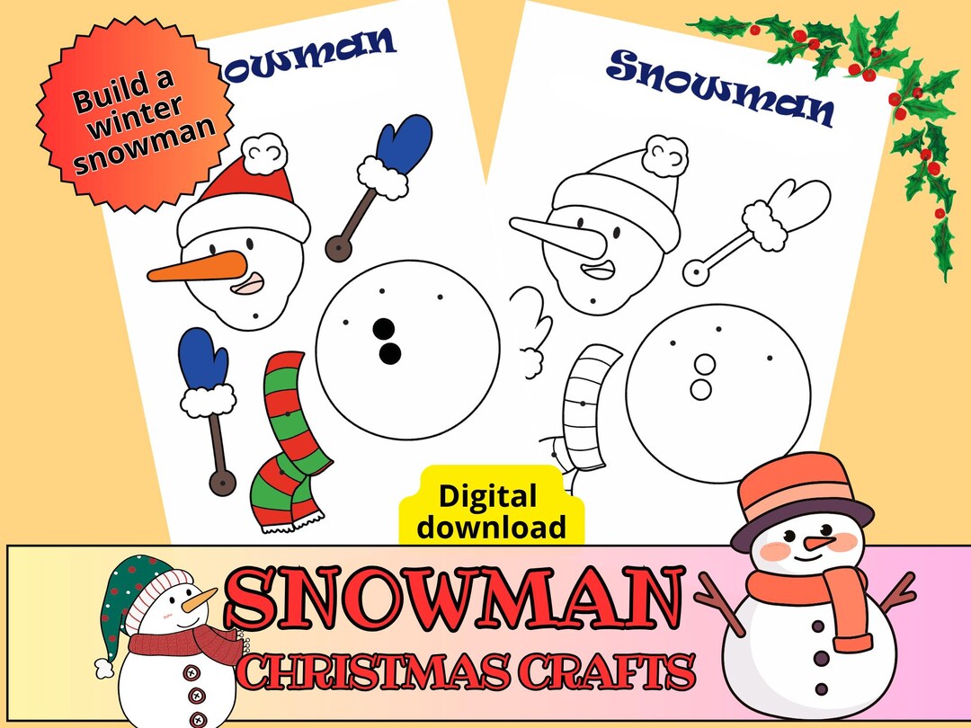 Printable Snowman Articulated Puppet, Christmas Paper Craft for Kids ...