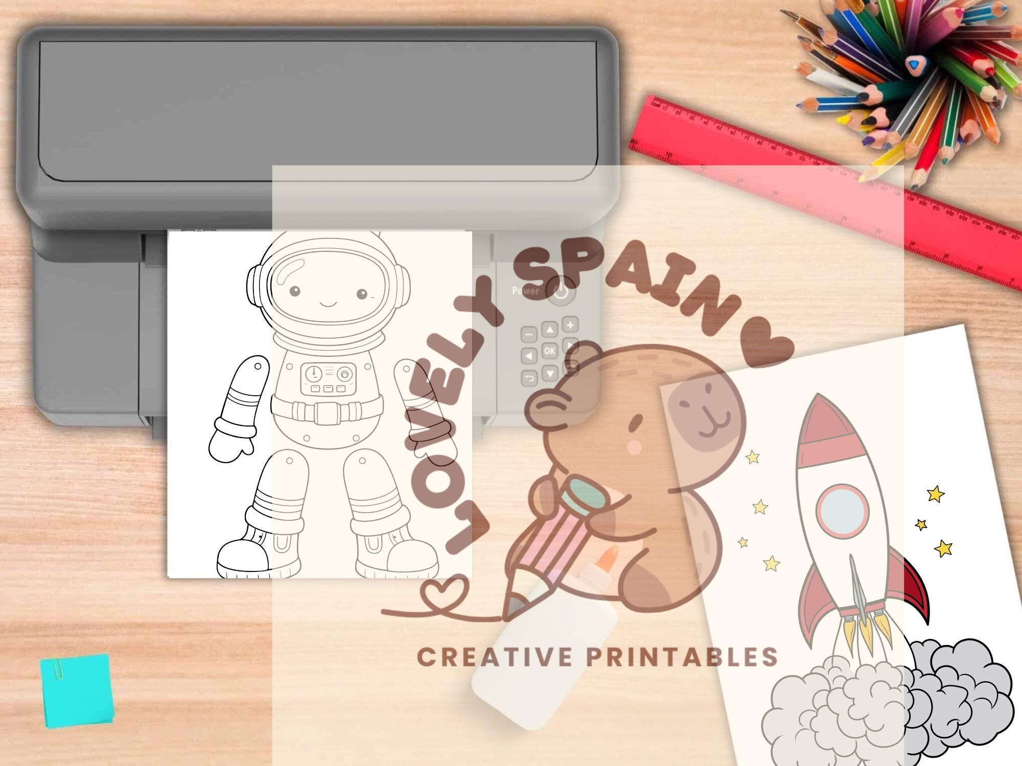 Space Puppet Printable Bundle for Kids, Astronaut Alien Rocket Moon ...