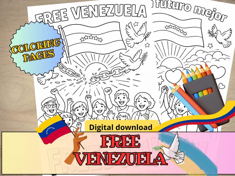 Freedom Venezuela Coloring Page, Venezuela Libre Mandala, Political ...