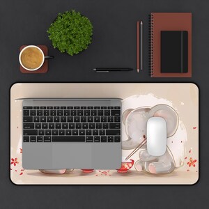 Kawaii Elephants Chopstick Desk Mat for Gamers, Whimsical Elephant ...