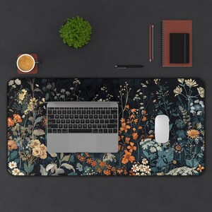 Vintage Floral Gamer Desk Pad, Enchanted Garden, Nature-themed Desktop ...