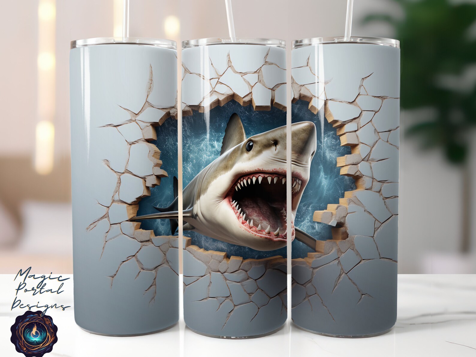 Sharkcore 3d Tumbler Wrap Ocean Inspired Bundle of 16 Sublimation ...