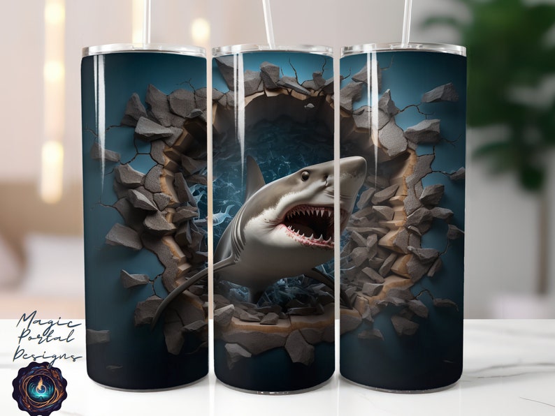 Sharkcore 3d Tumbler Wrap Ocean Inspired Bundle of 16 Sublimation ...