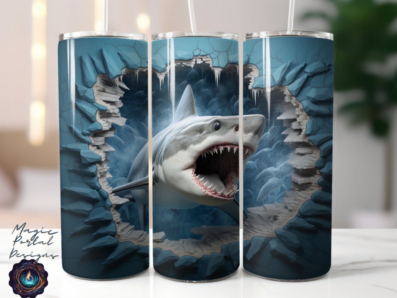 Sharkcore 3d Tumbler Wrap Ocean Inspired Bundle of 16 Sublimation ...