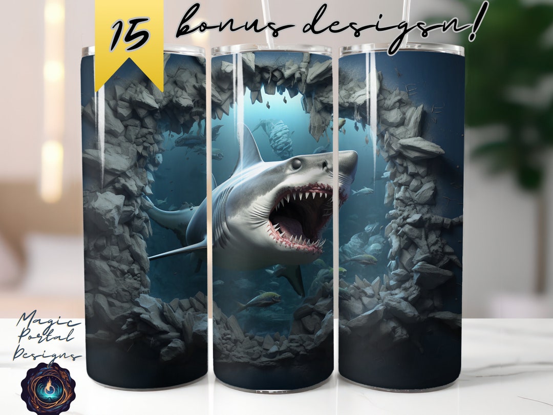 Sharkcore 3d Tumbler Wrap Ocean Inspired Bundle of 16 Sublimation ...