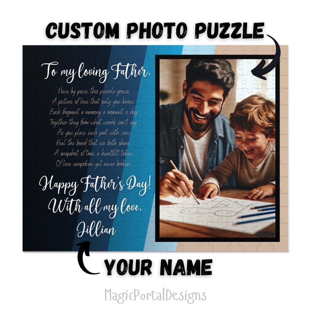 Personalized Father's Day Jigsaw Puzzle With Tin, Custom Family Puzzle ...
