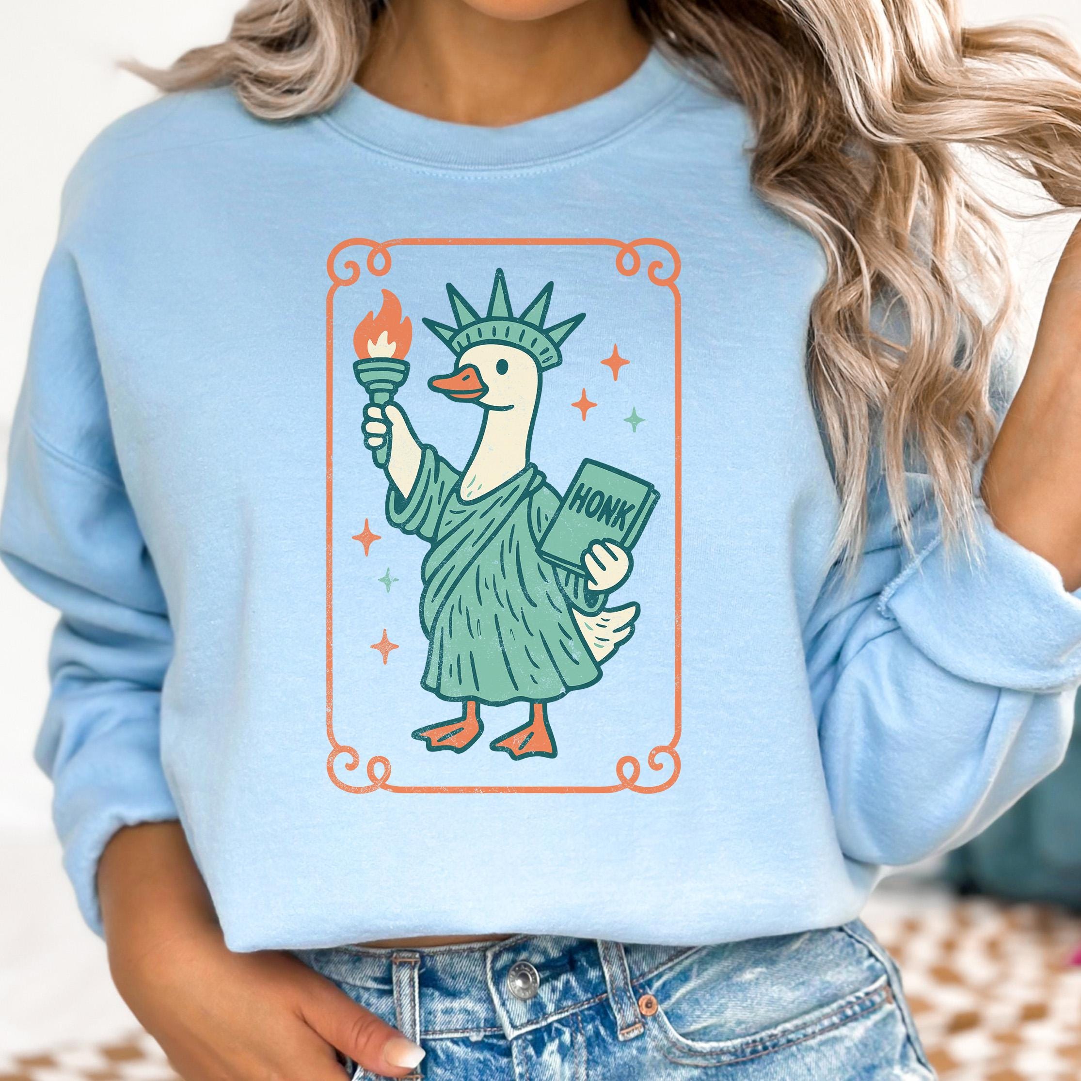 Liberty Goose SVG, Funny Patriotic PNG, 4th of July Goose Design, Honk ...