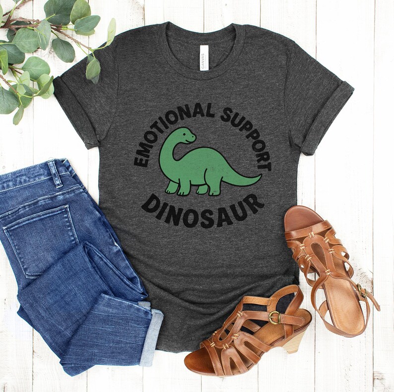 Emotional Support Dinosaur SVG PNG, Brontosaurus Clipart, Cute Kawaii ...