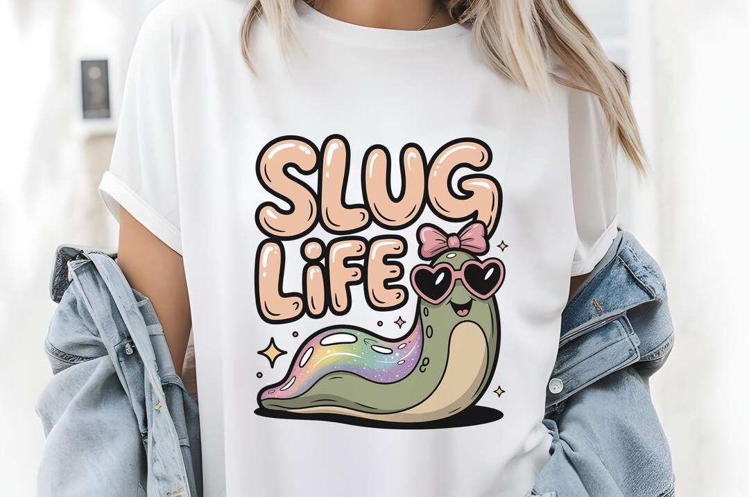 Slug Life PNG, Funny Rainbow Slug Clipart Design, Messy Coquette ...