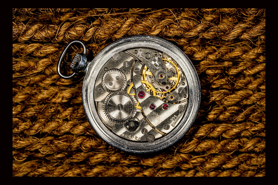 Inverted Pocket Watches With Visible Gears. Digital Posters. - Etsy