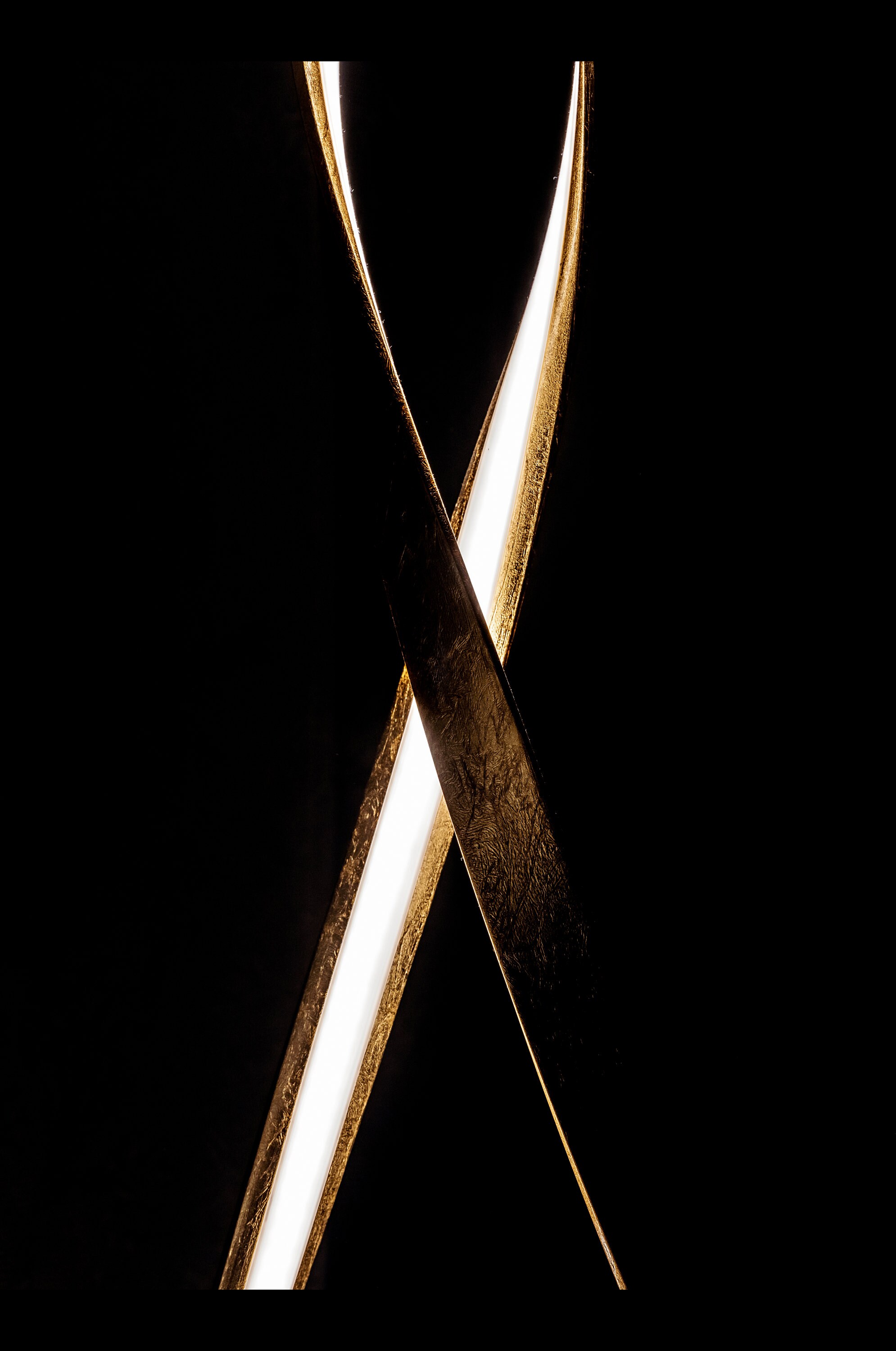Duality. Crossed X LED Strips in Golden Frame. Digital Posters. - Etsy