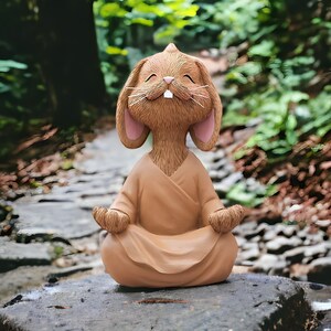 Meditating Yoga Rabbit Garden Statue, Garden Decor, Home Decor, Yard ...