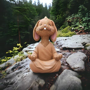 Meditating Yoga Rabbit Garden Statue, Garden Decor, Home Decor, Yard ...