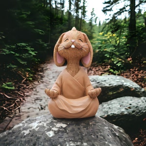 Meditating Yoga Rabbit Garden Statue, Garden Decor, Home Decor, Yard ...