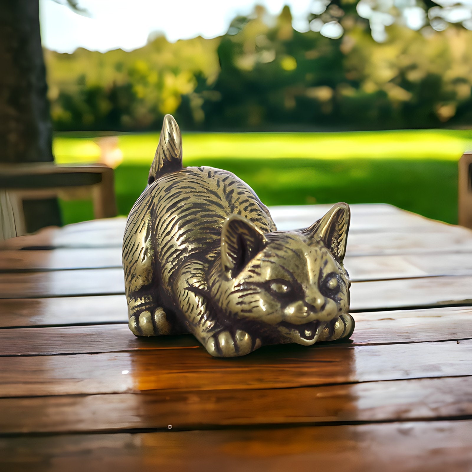 Solid Brass Lucky Cat Garden Decor Home Decor Table Decor - Etsy