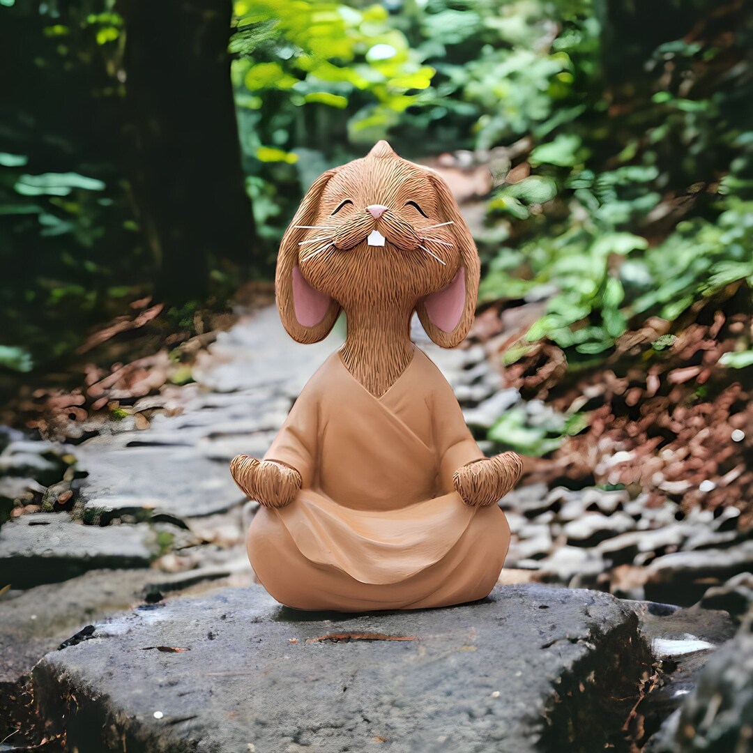 Meditating Yoga Rabbit Garden Statue, Garden Decor, Home Decor, Yard ...