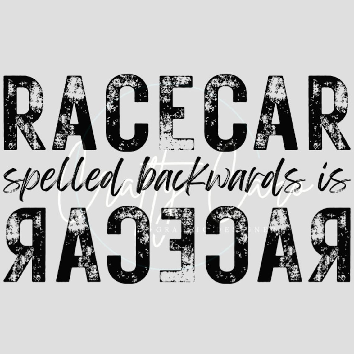 Racecar Spelled Backwards is Racecar - PNG - Etsy