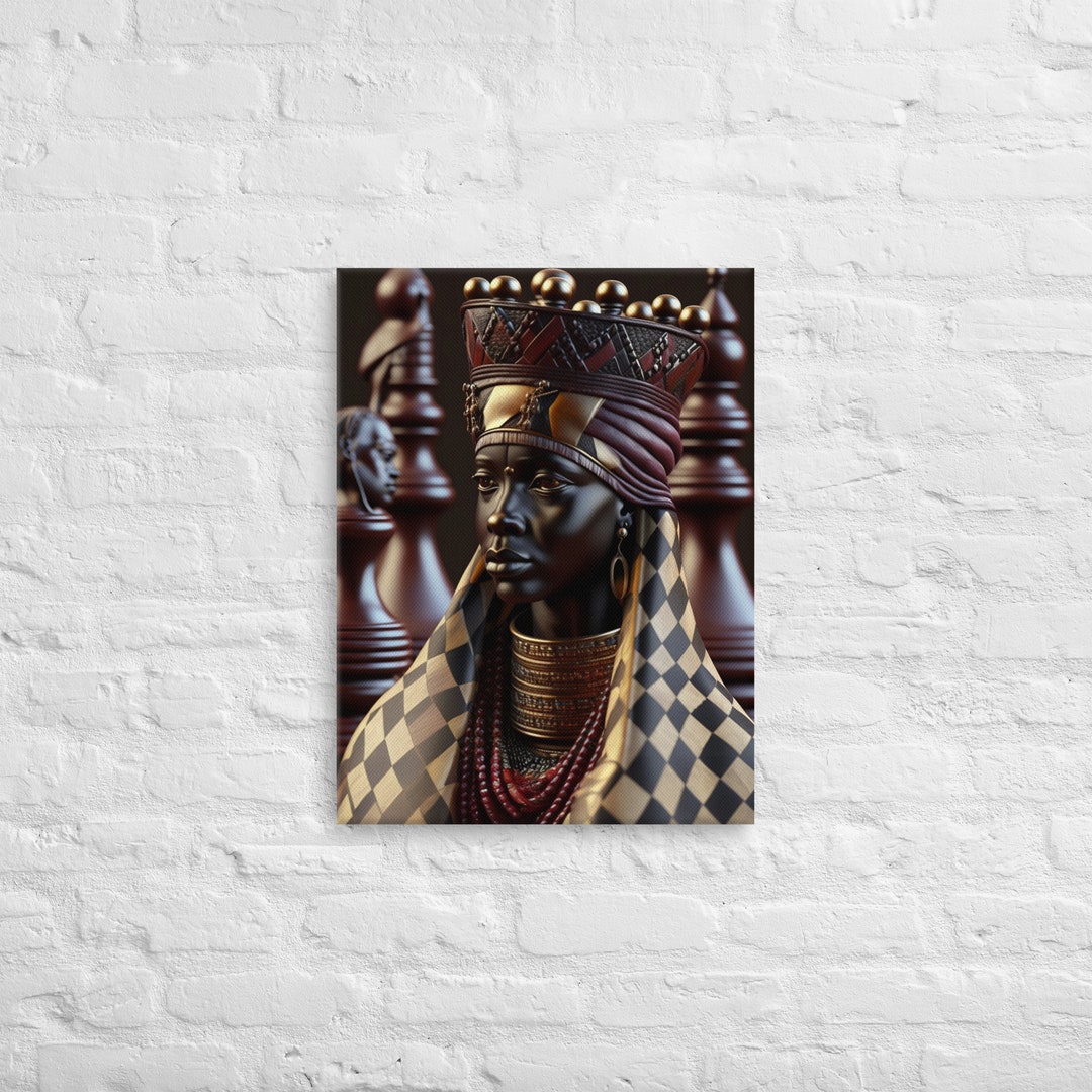 Queen Chess Portrait Canvas - Etsy