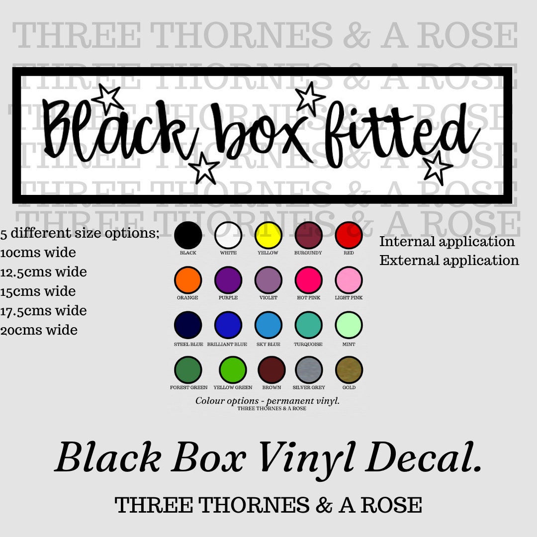 Blackbox Fitted Vinyl Decal Car Sticker Vinyl Decal Black Box ...