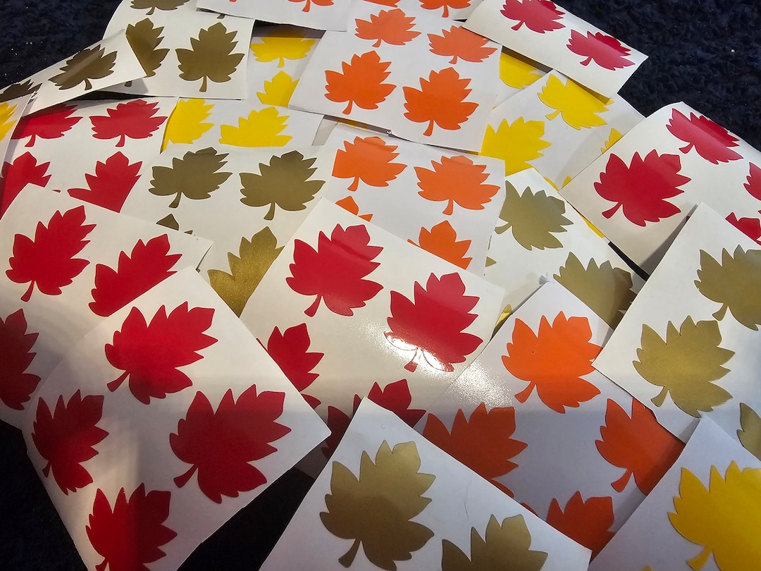 20 Autumn Leaf Vinyl Decals: Scrapbooking Stickers - Etsy