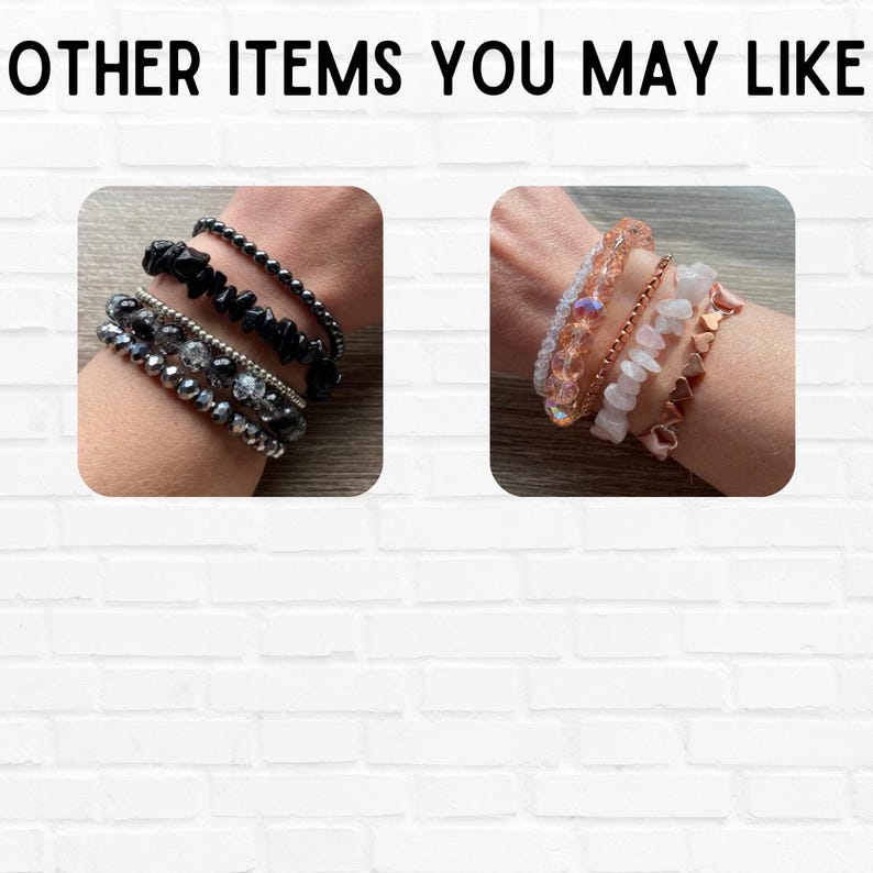 Black Layering Bracelet Stack Edgy Bracelet Stack Hematite 5 Strand ...