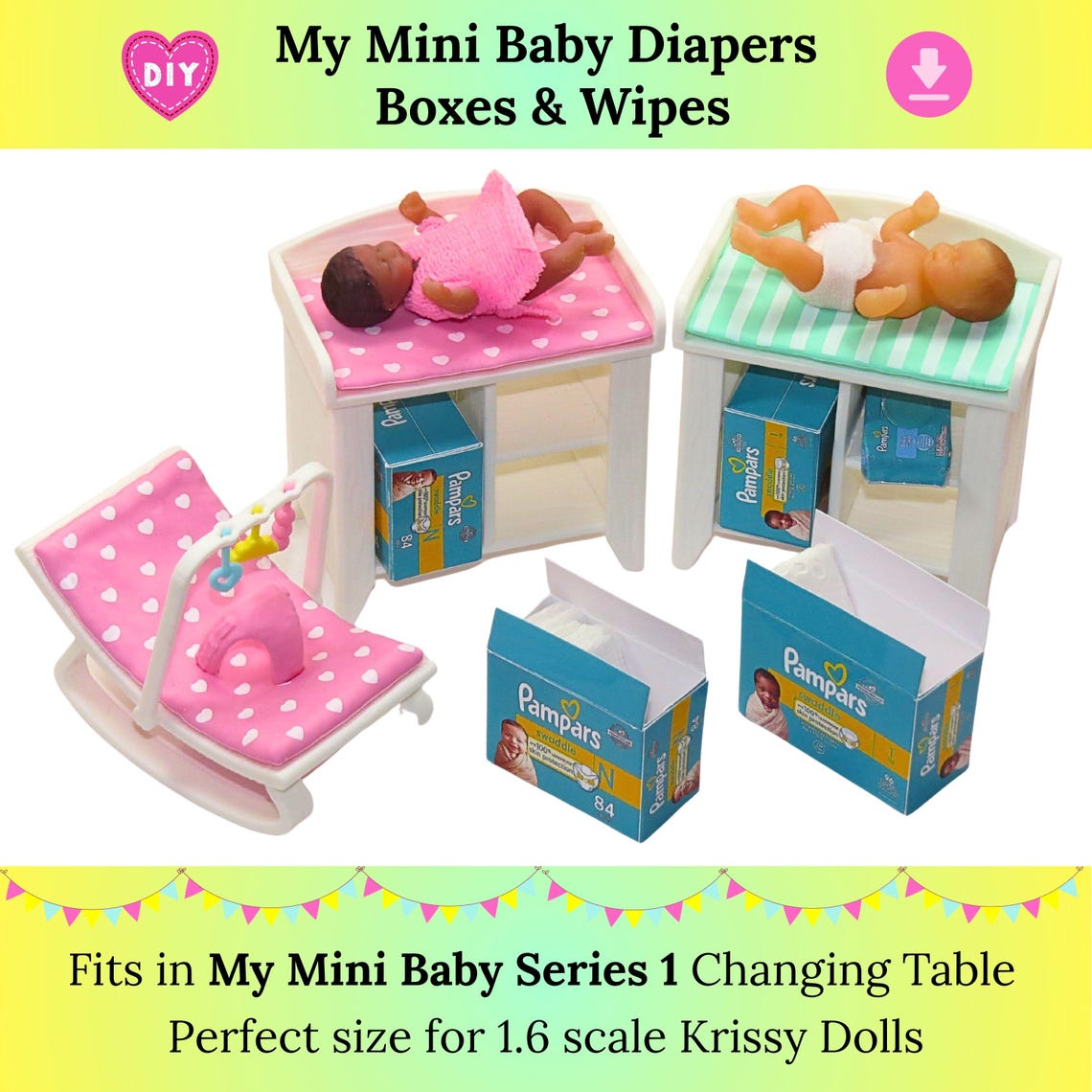 My Mini Baby Diaper Boxes & Wipes: DIY Krissy Doll Accessories (digital ...