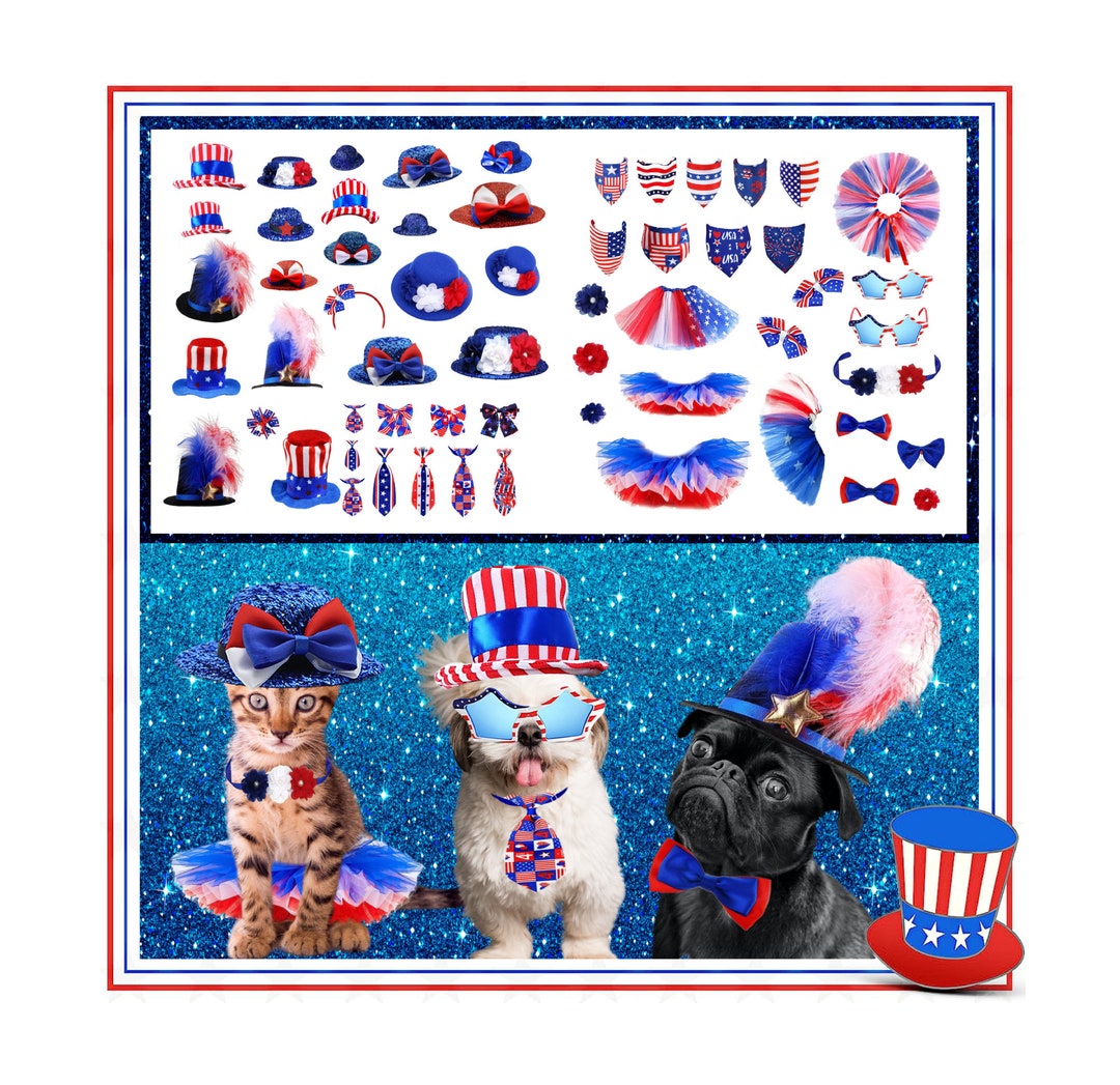 Dress Your PET 4th of July Clip Art Digital Download PSD Photoshop ...