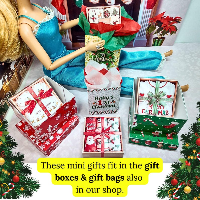 Printable Mini Christmas Presents COMBO Dollhouse Miniature Scene Gift ...