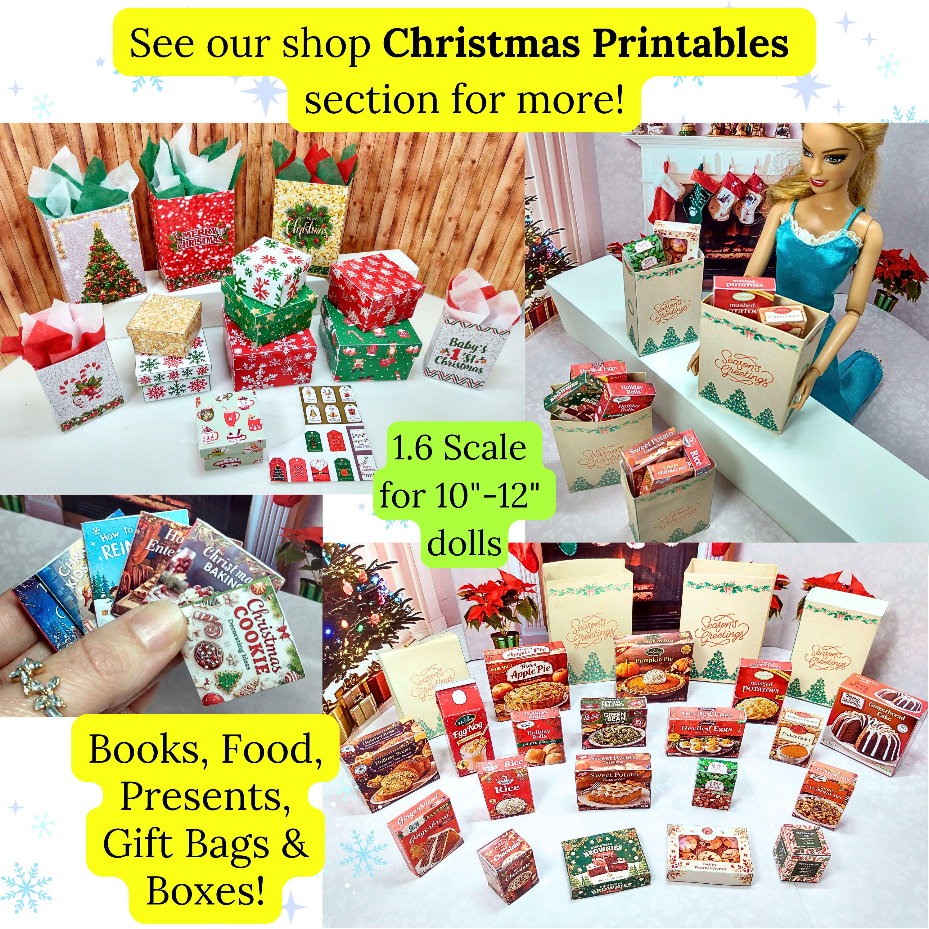 Printable Mini Christmas Presents Dollhouse Miniature Scene Gift Boxes ...