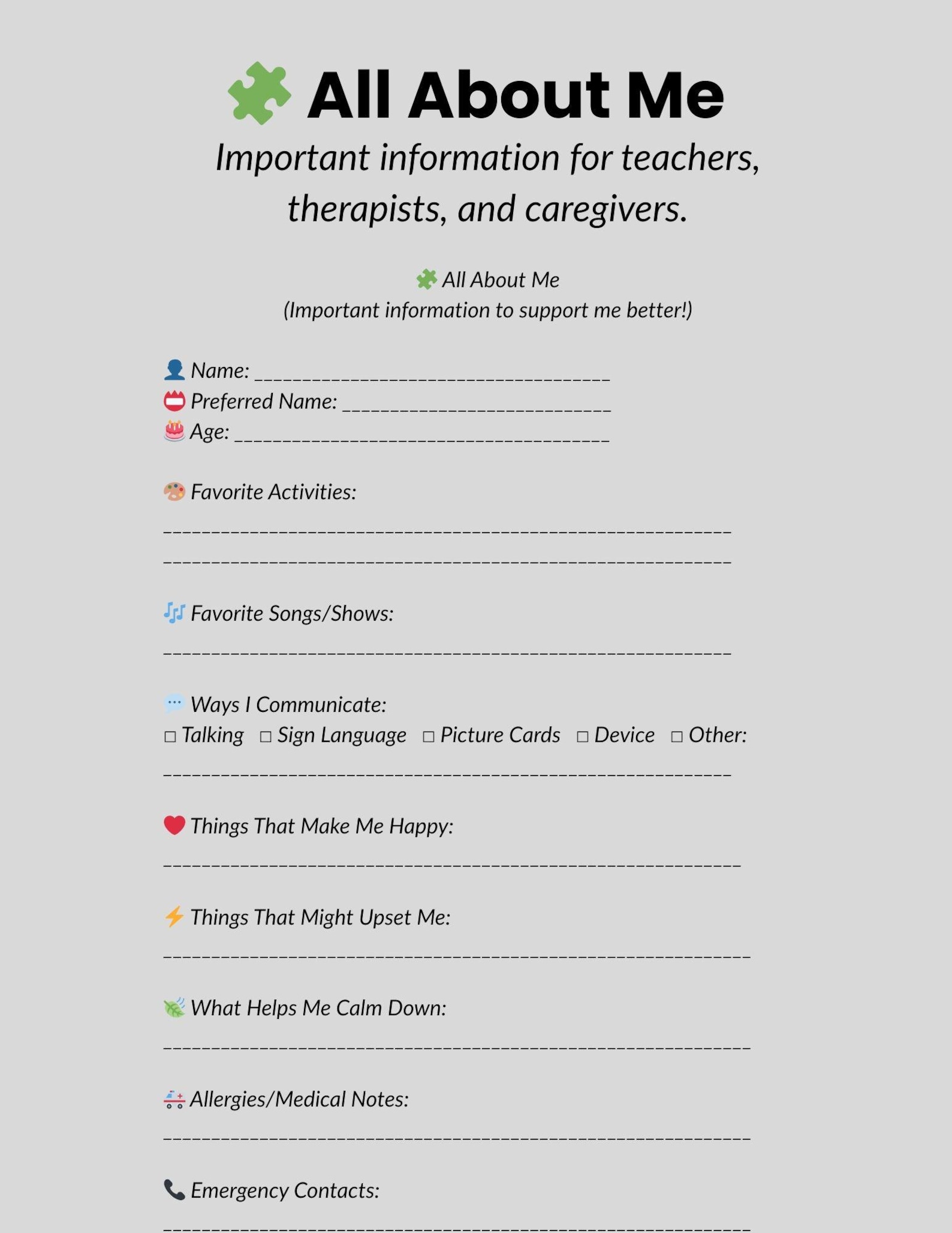 Autism Visual Schedule Printable | Routine Charts, Sensory Trackers ...