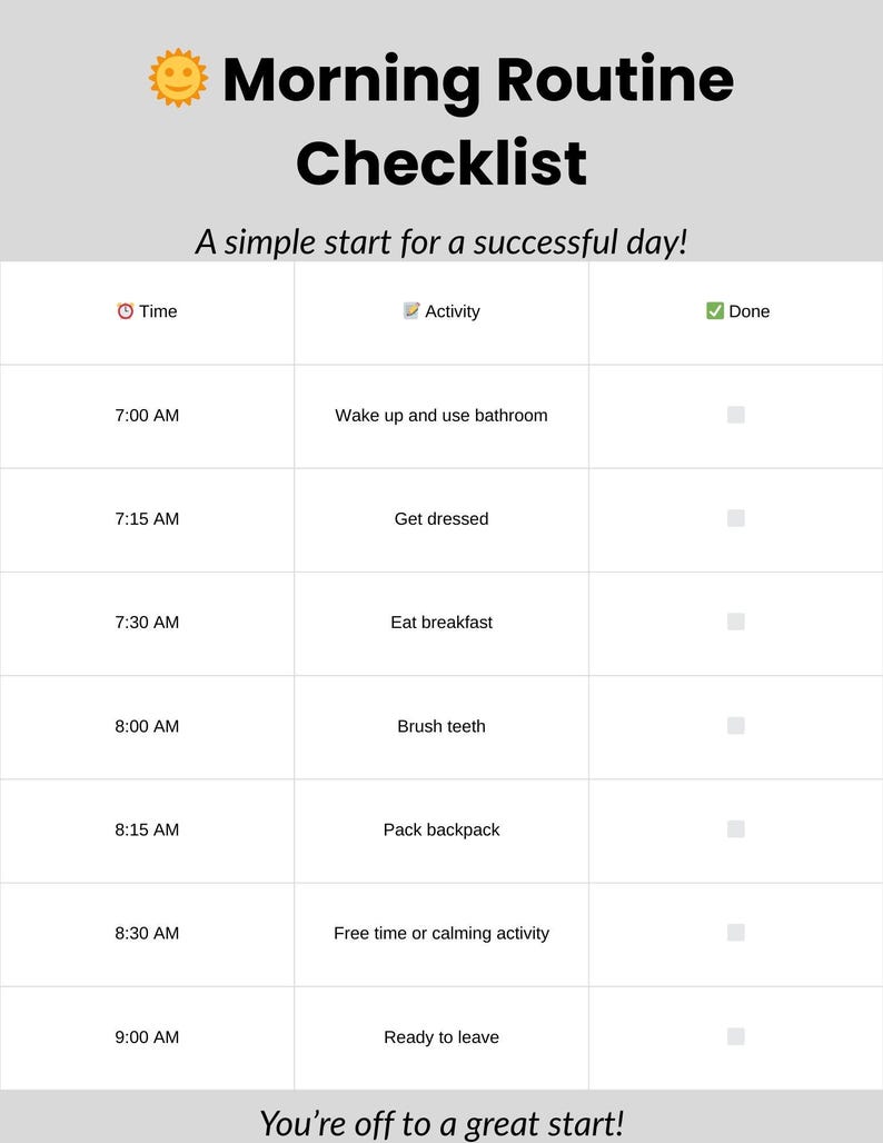 Autism Visual Schedule Printable | Routine Charts, Sensory Trackers ...