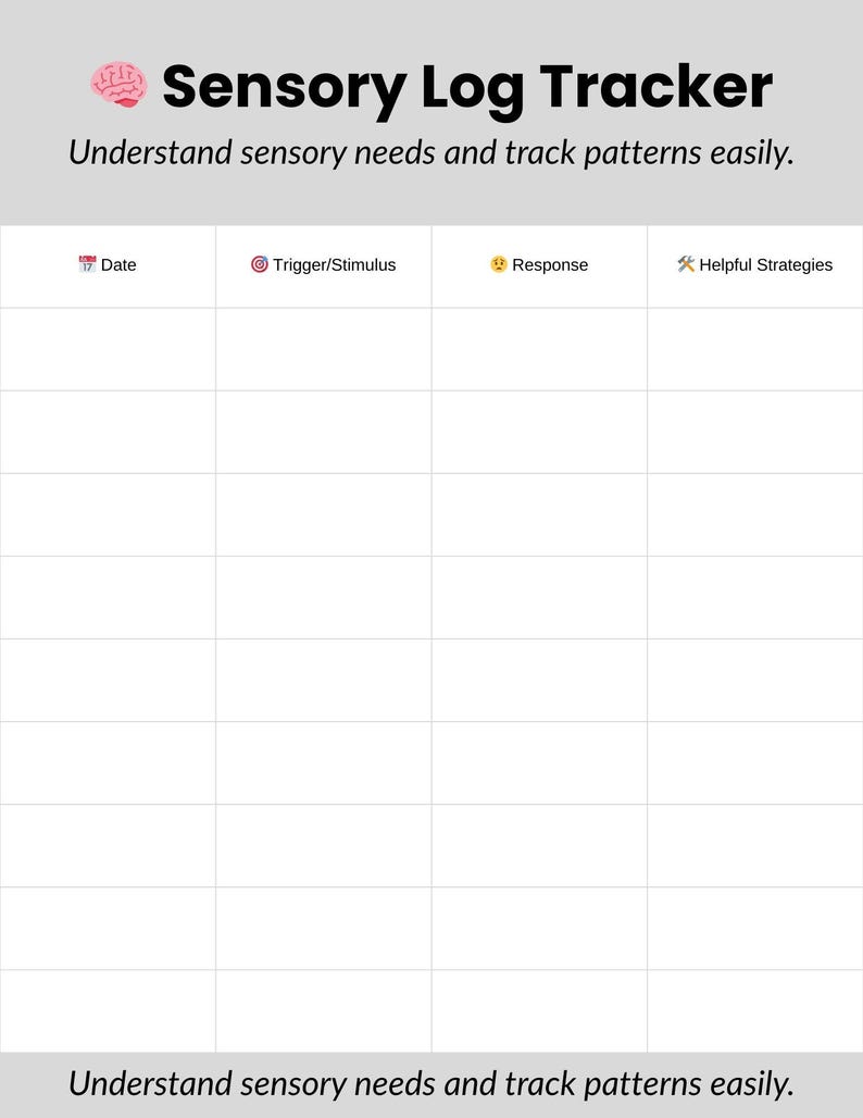 Autism Visual Schedule Printable | Routine Charts, Sensory Trackers ...