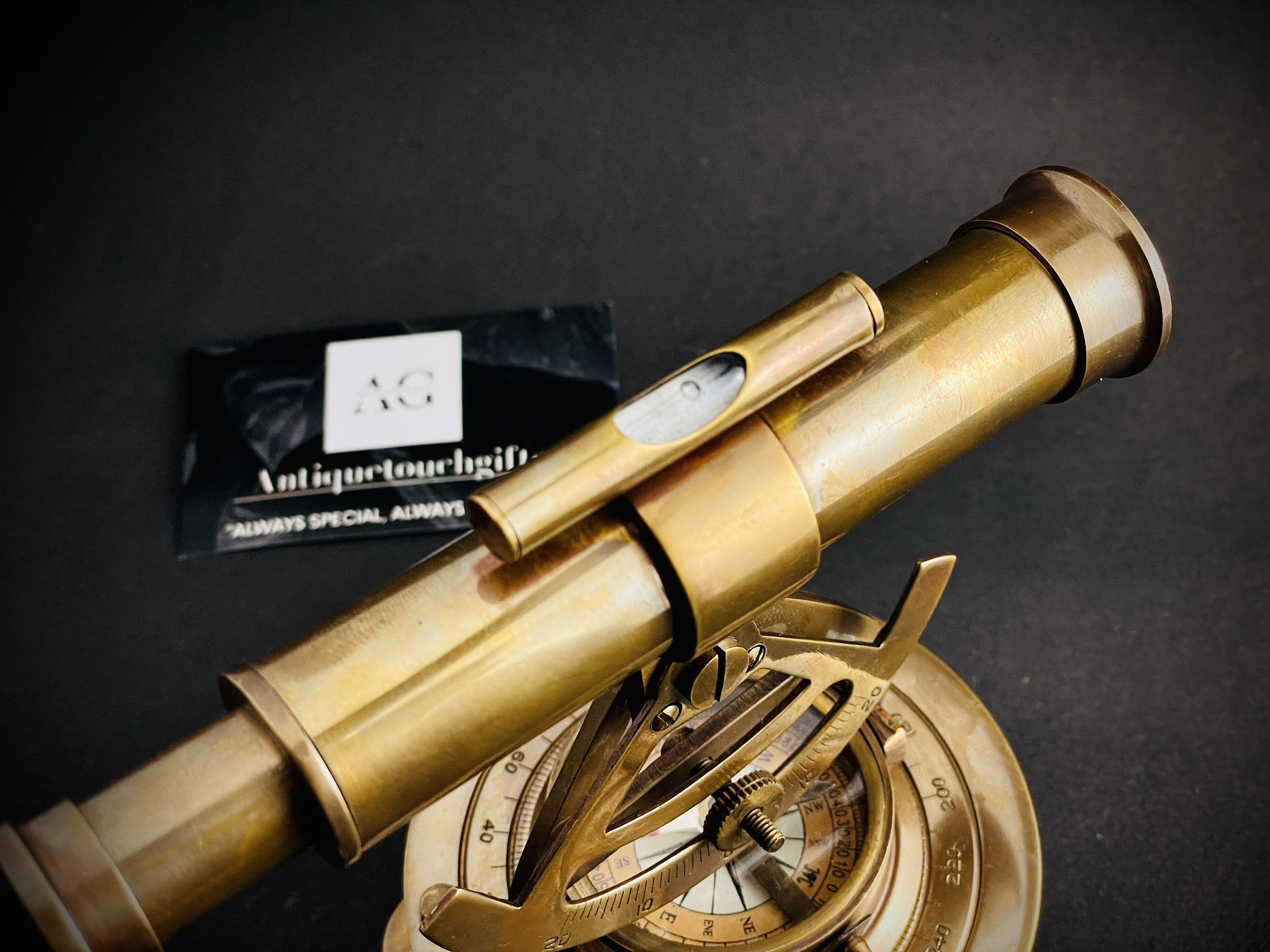 5" Vintage Brass Theodolite Alidade Compass - Antique Survey Transit ...